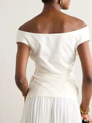 Magda Butrym Off-the-shoulder Silk Top
