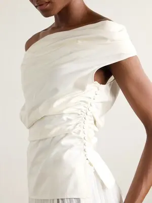 Magda Butrym Off-the-shoulder Silk Top
