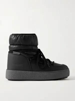 Moon Boot Ltrack Quilted Shell And Leather-like Snow Boots