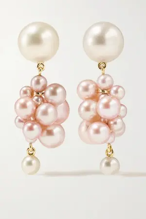 Sophie Bille Brahe Botticelli Rose 14-karat Pearl Earrings - Gold