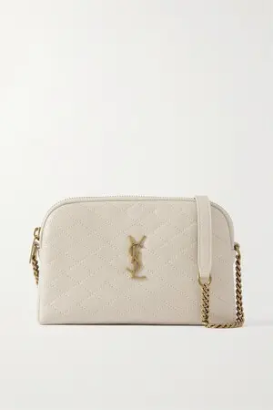 Saint Laurent Gaby Medium Quilted Leather Shoulder Bag Cream