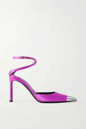 SERGIO ROSSI Area Metal-trimmed Satin Pumps
