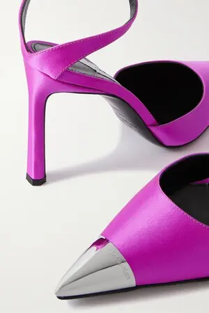 SERGIO ROSSI Area Metal-trimmed Satin Pumps