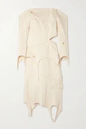 Acne Studios Off-the-shoulder Cutout Cotton-twill Midi Dress