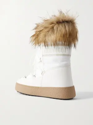 Moon Boot Ltrack Monaco Faux Fur-trimmed Snow Boots - White
