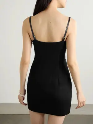 Acne Studios Buckled Leather-trimmed Mini Dress
