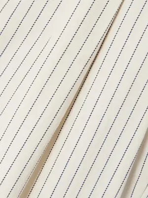 FRAME Pleated Pinstriped Cotton-blend Drill Shorts