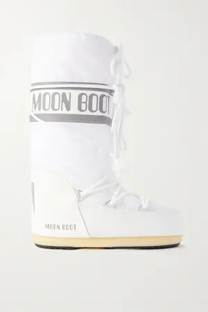 Moon Boot Icon Shell And Leather-like Snow Boots - White