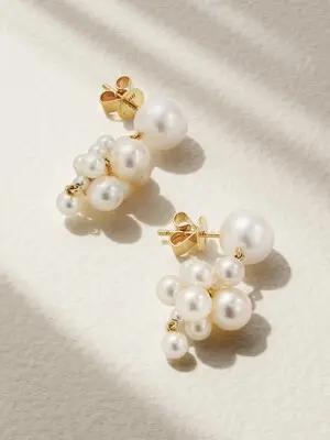 Sophie Bille Brahe Botticelli Pearl Earrings - Gold