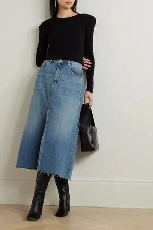 L'Agence Sky Cropped Knitted Top