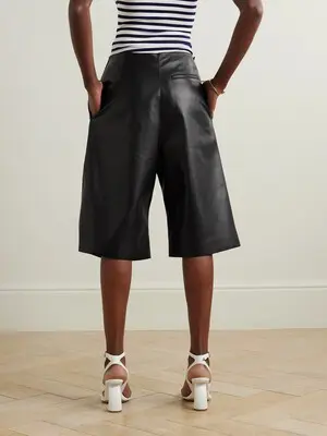 Loewe Embellished Draped Leather Shorts