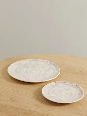 Brunello Cucinelli Glazed Ceramic Plates Set Of Two - Off-white