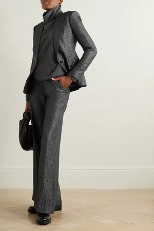 L'Agence Chamberlain Metallic Herringbone Wool-blend Blazer