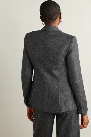 L'Agence Chamberlain Metallic Herringbone Wool-blend Blazer