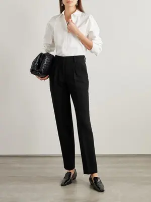 BLAZÉ MILANO Wool-crepe Straight-leg Pants