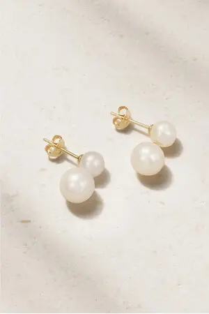 Mateo Duo 14-karat Pearl Drop Earrings - Gold