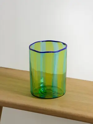 La DoubleJ Torretta Striped Murano Glass Vase - Green