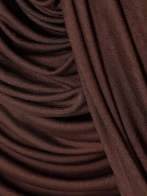 Loewe Strapless Draped Gathered Jersey Midi Dress