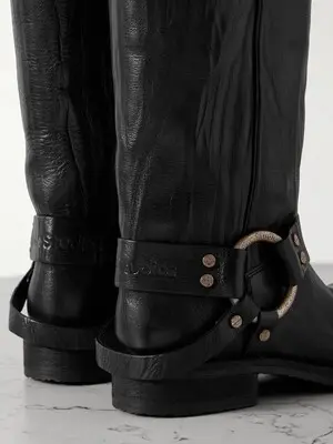 Acne Studios Crinkled-leather Knee Boots