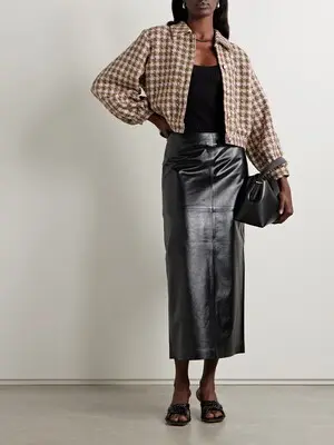 L'Agence Bridges Cropped Metallic Tweed Jacket
