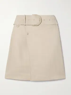 Burberry Belted Twill Skirt