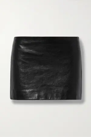 Khaite Jett Leather Mini Skirt