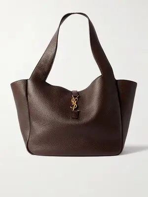Saint Laurent Le 5 À 7 Bea Textured-leather Tote - Brown