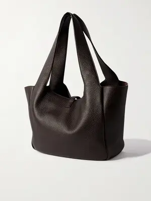 Saint Laurent Le 5 À 7 Bea Textured-leather Tote - Brown