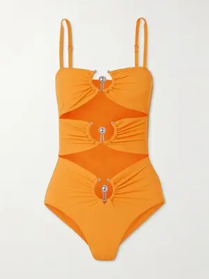 Christopher Esber Cutout Embellished One-piece Swimsuit - Yellow