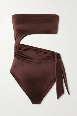 Good American Strapless One Piece Swimsuit - Brown