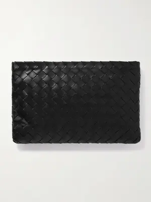 Bottega Veneta Intrecciato Leather Pouch - Black