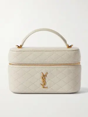 Saint Laurent Gaby Vanity Mini Quilted Leather Shoulder Bag - Neutrals