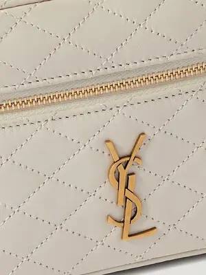 Saint Laurent Gaby Vanity Mini Quilted Leather Shoulder Bag - Neutrals