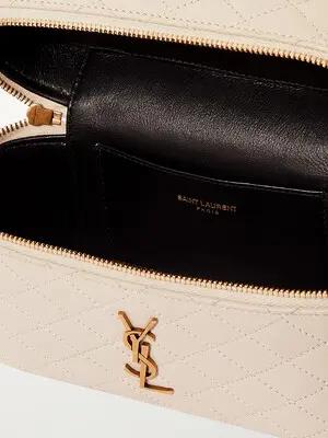 Saint Laurent Gaby Vanity Mini Quilted Leather Shoulder Bag - Neutrals