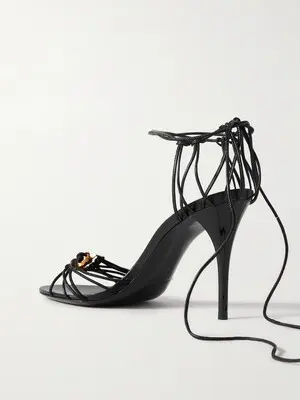 Saint Laurent Babylone Embellished Knotted Leather Sandals