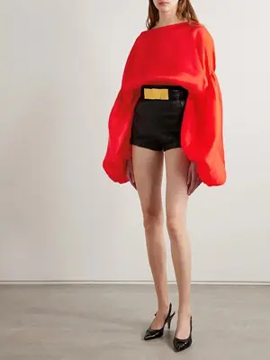 Khaite Quico Oversized Blouse - Red