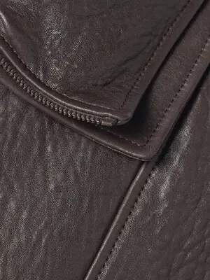 Saint Laurent Oversized Textured-leather Jacket - Brown