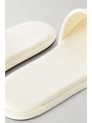 THE ROW Canal Slipper Velvet Slides - Neutrals