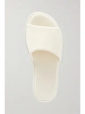 THE ROW Canal Slipper Velvet Slides - Neutrals