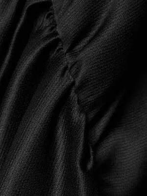 Khaite Quico Oversized Silk Blouse - Black