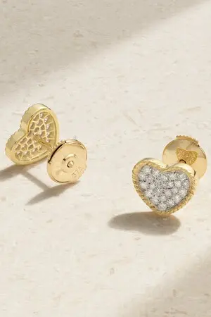 Yvonne Léon 9-karat Diamond Heart Earrings