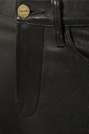 FRAME Le High Skinny Leather Pants - Black