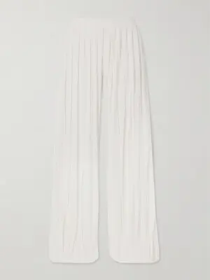 Loro Piana Balloon Pleated Linen Wide Leg Trousers