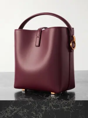 Saint Laurent Le 37 Mini Leather Bucket Bag - Red
