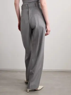 Victoria Beckham Checked Wool Wide-leg Trousers