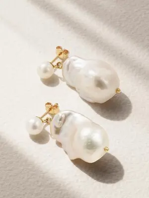 Mateo Duality 14-karat Pearl Earrings - Gold