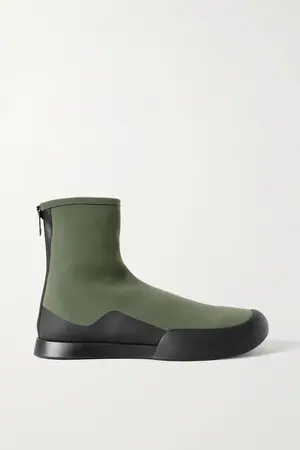 THE ROW Tr Rubber-trimmed Scuba Ankle Boots