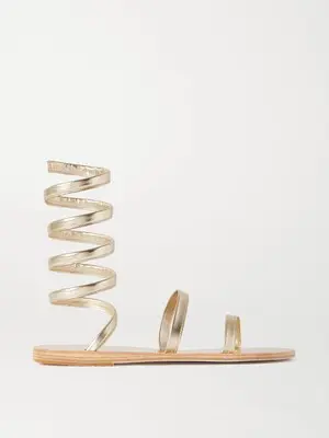 ANCIENT GREEK SANDALS Ofis Metallic Leather Sandals - Gold