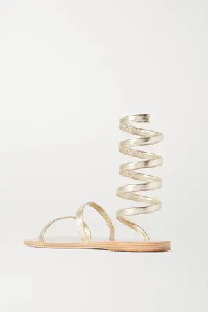 ANCIENT GREEK SANDALS Ofis Metallic Leather Sandals - Gold