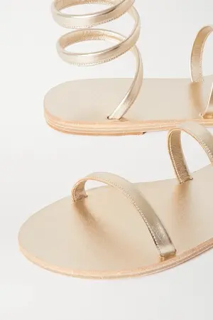 ANCIENT GREEK SANDALS Ofis Metallic Leather Sandals - Gold